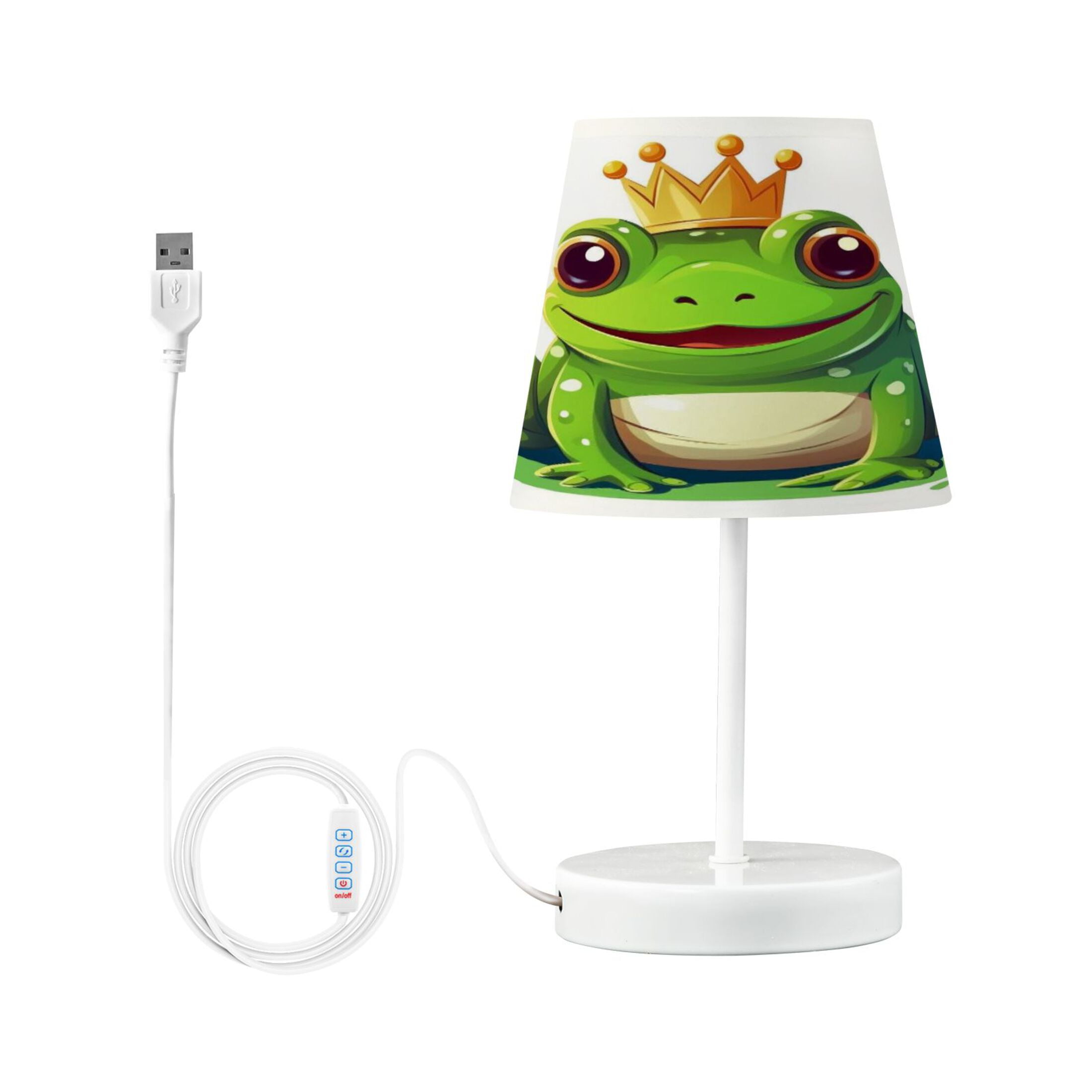 Cute Frog with Crown Desk Lamp LED Table Nightstand Lamps with 3 Color ...