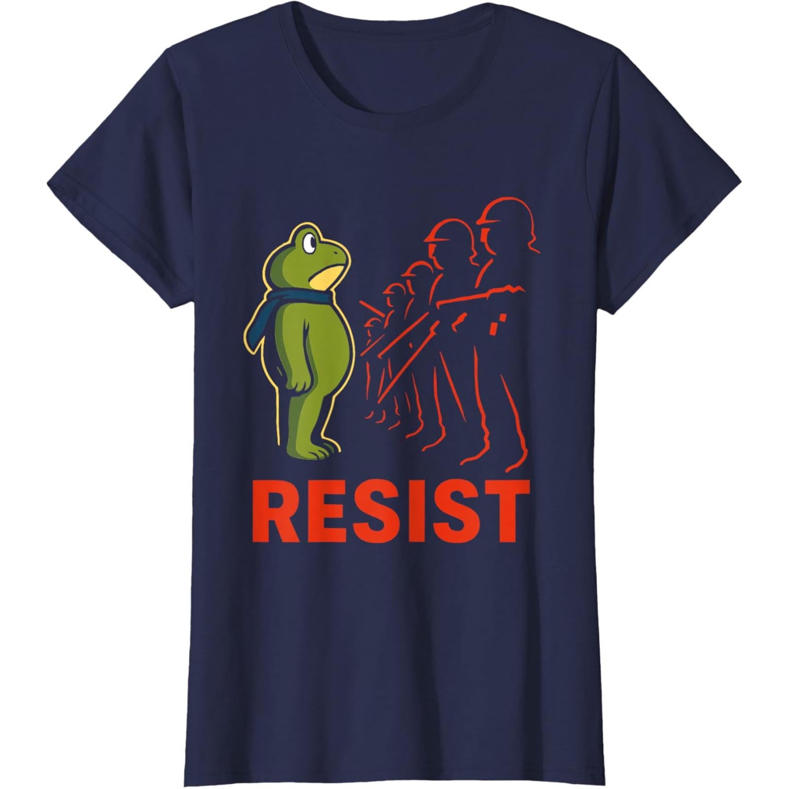 Cute Portland Frogs Against Fascism Printing T-Shirt for Women&Men ...