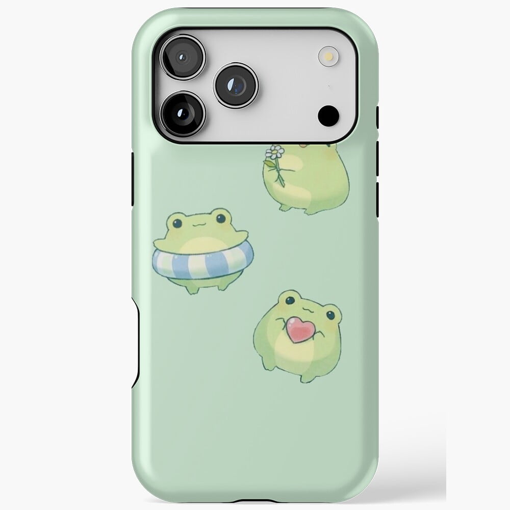 Cute Frogs Amphibian Green Toad Pond Animal Design Art iPhone Case 17 ...