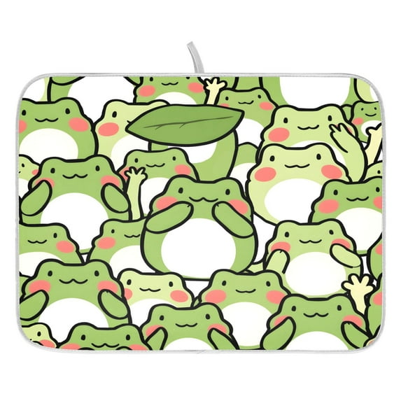 Cute Frogs Drying Dish Mat Quick Drying Absorbent Soft Durable for ...