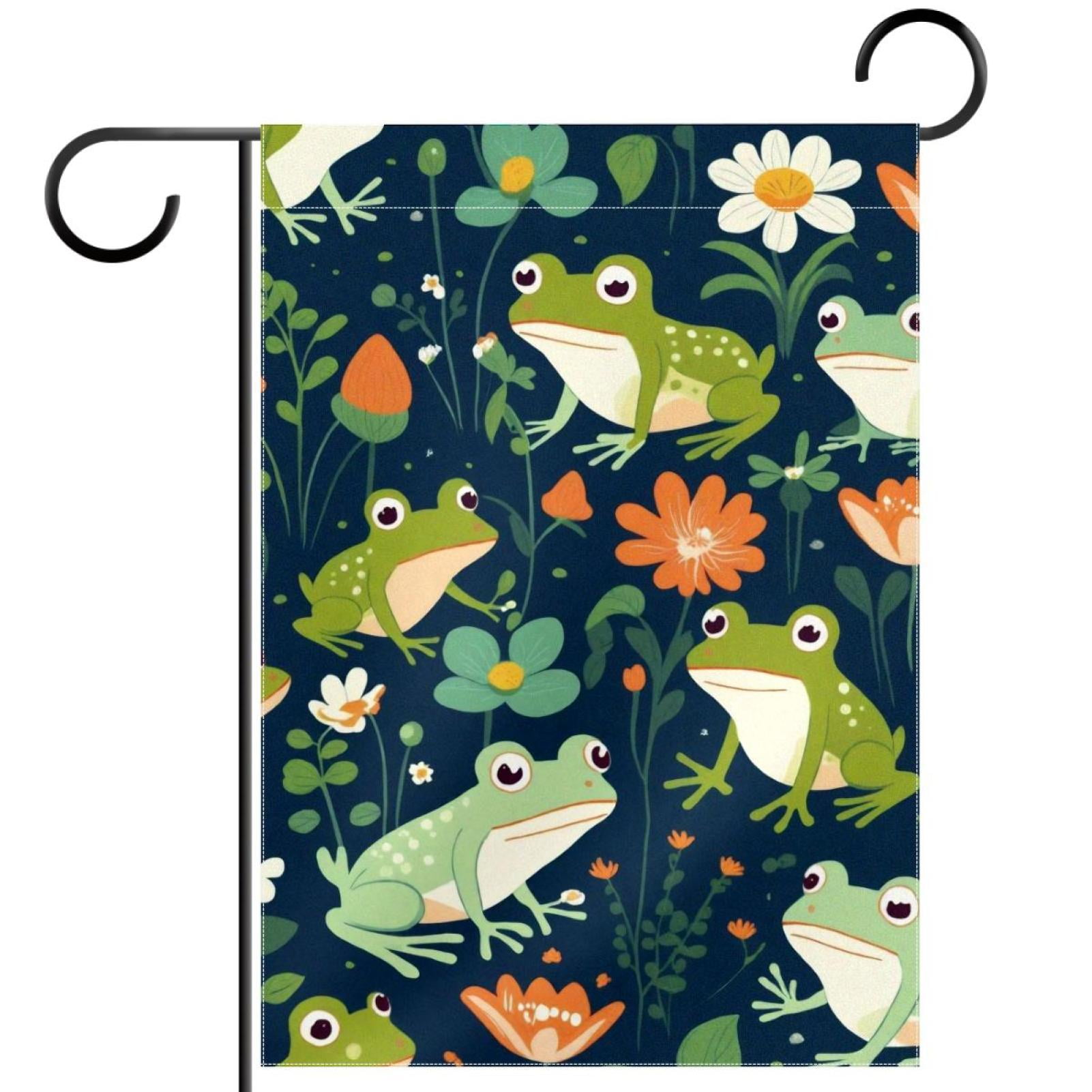 Cute Frogs Garden Flag 12x18 Vertical Double Sided Farmhouse Holiday ...