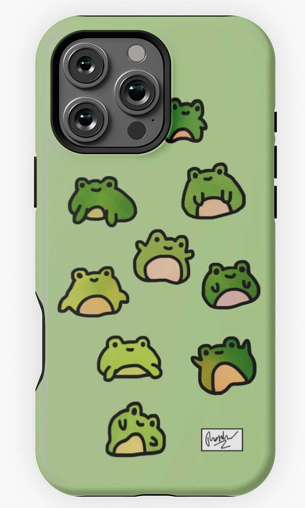 Cute Frogs and Mushrooms Doodle Cartoon Artwork iPhone 11–16 Pro Max ...