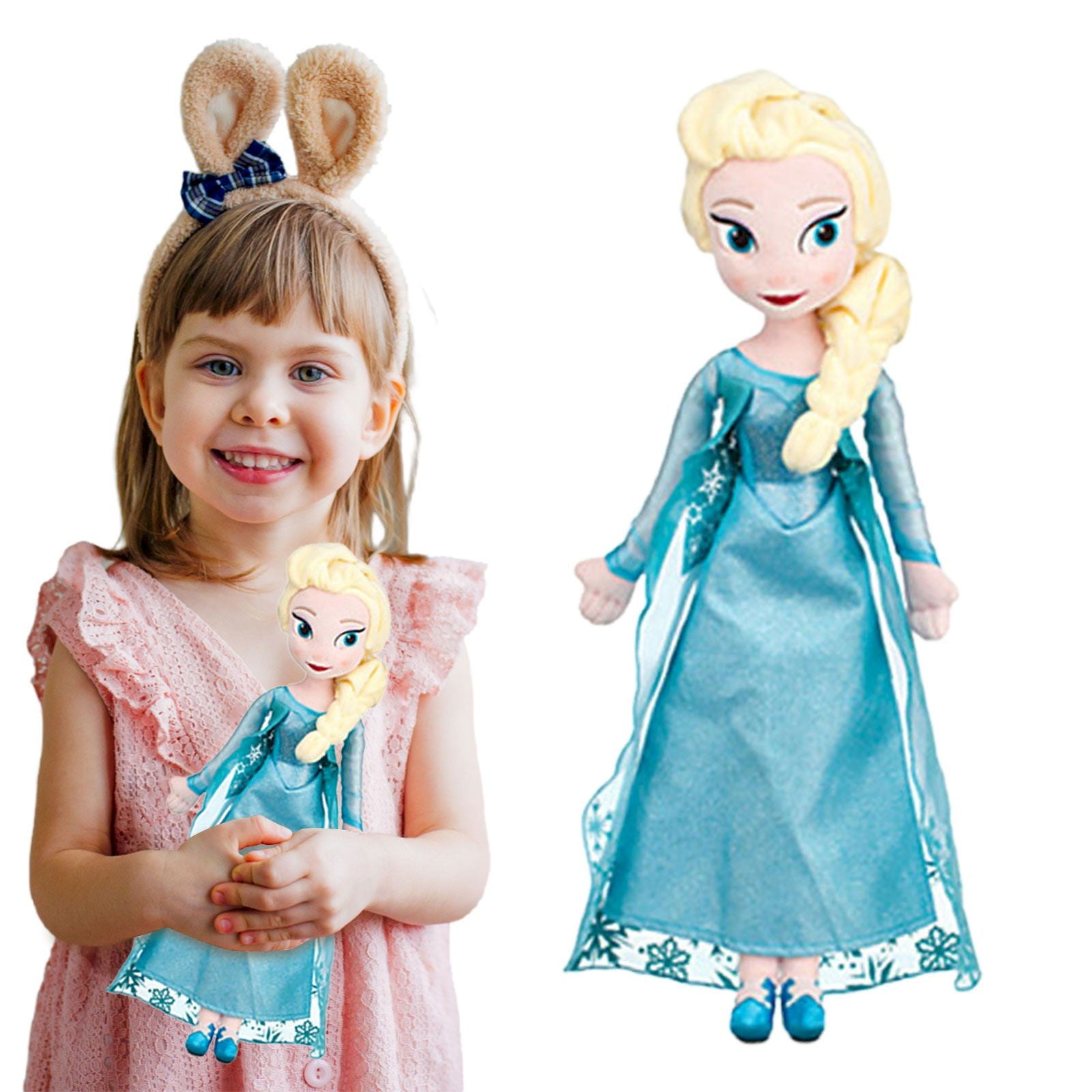 Cute Frozen Snow Queen Elsa Stuffed Doll Princess Anna Elsa Doll Girl Toys Elza Stuffed Plush