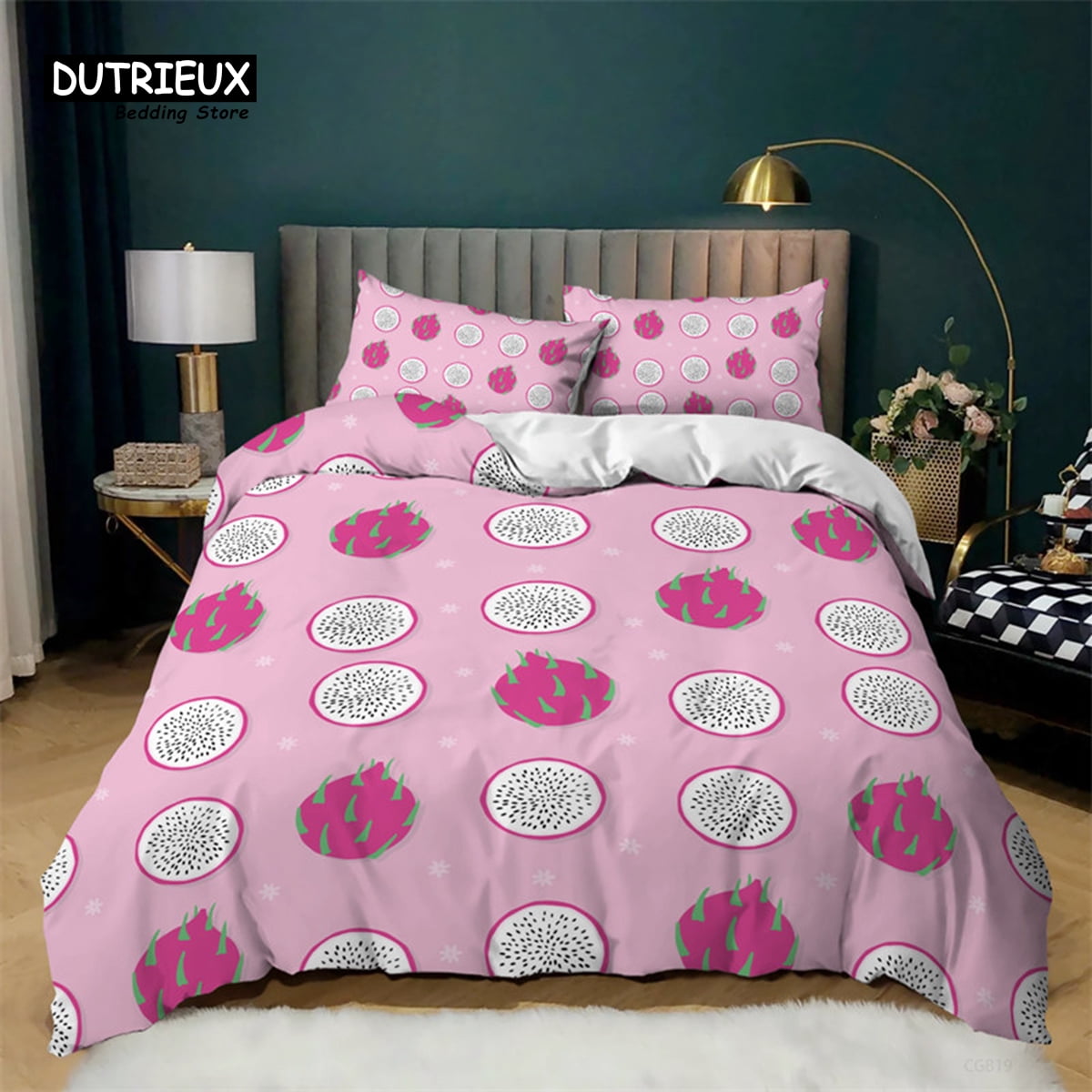 Cute Fruit Bedding Set Size Microfiber Fresh Strawberry Pitaya Orange ...
