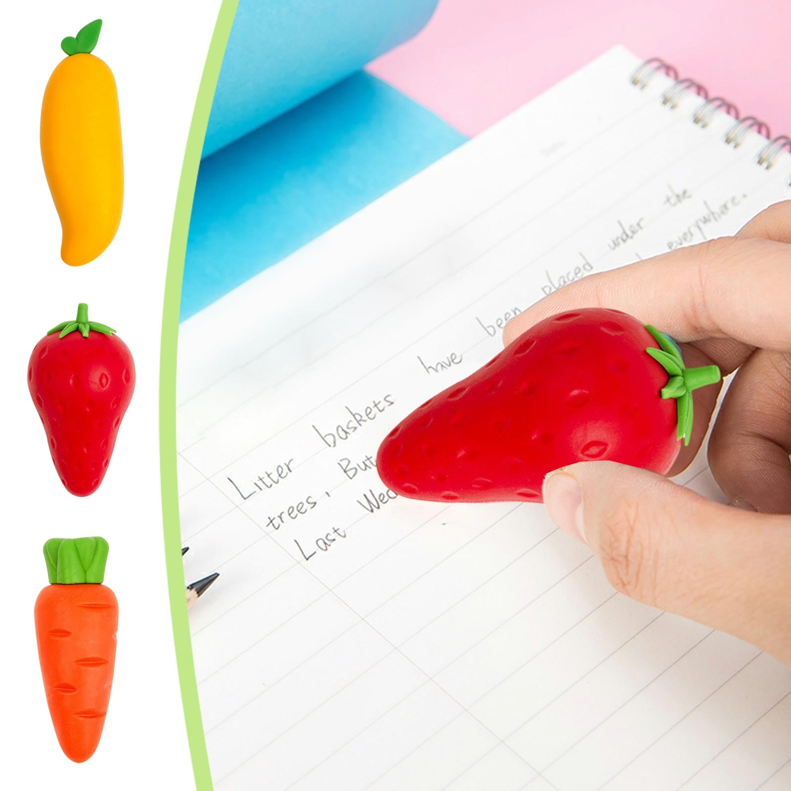 Cute Fruit Carrot Eraser, Eraser Clean Shavings Free, Creative ...