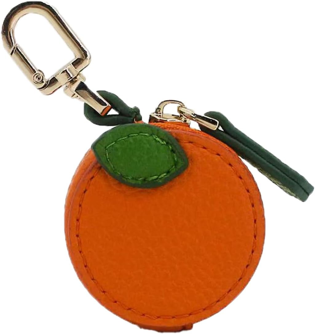 Cute Fruit Leather Bag Charm Y2K Strawberry Keychain With Zipper ...