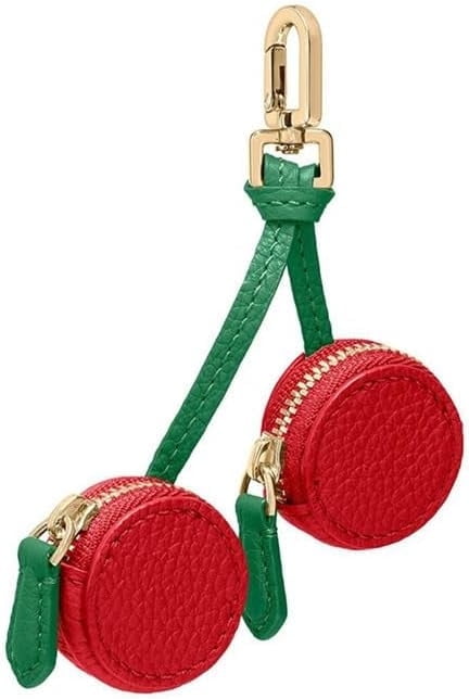 Cute Fruit Leather Bag Charm Y2K Strawberry Keychain With Zipper ...