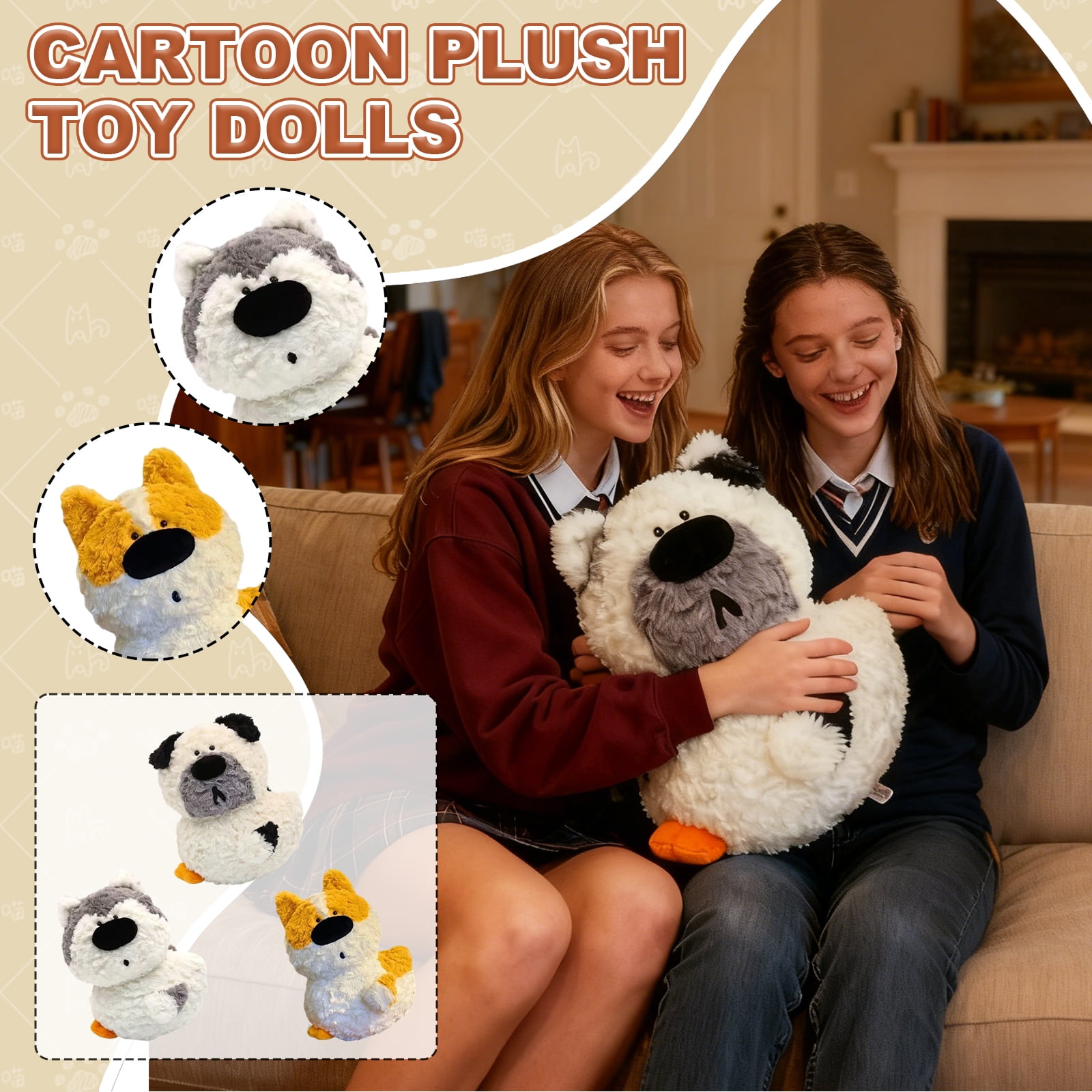 Cute Fun Plush Toy Soft & Fluffy Adorable Cartoon Animal Shaped Stuffed ...