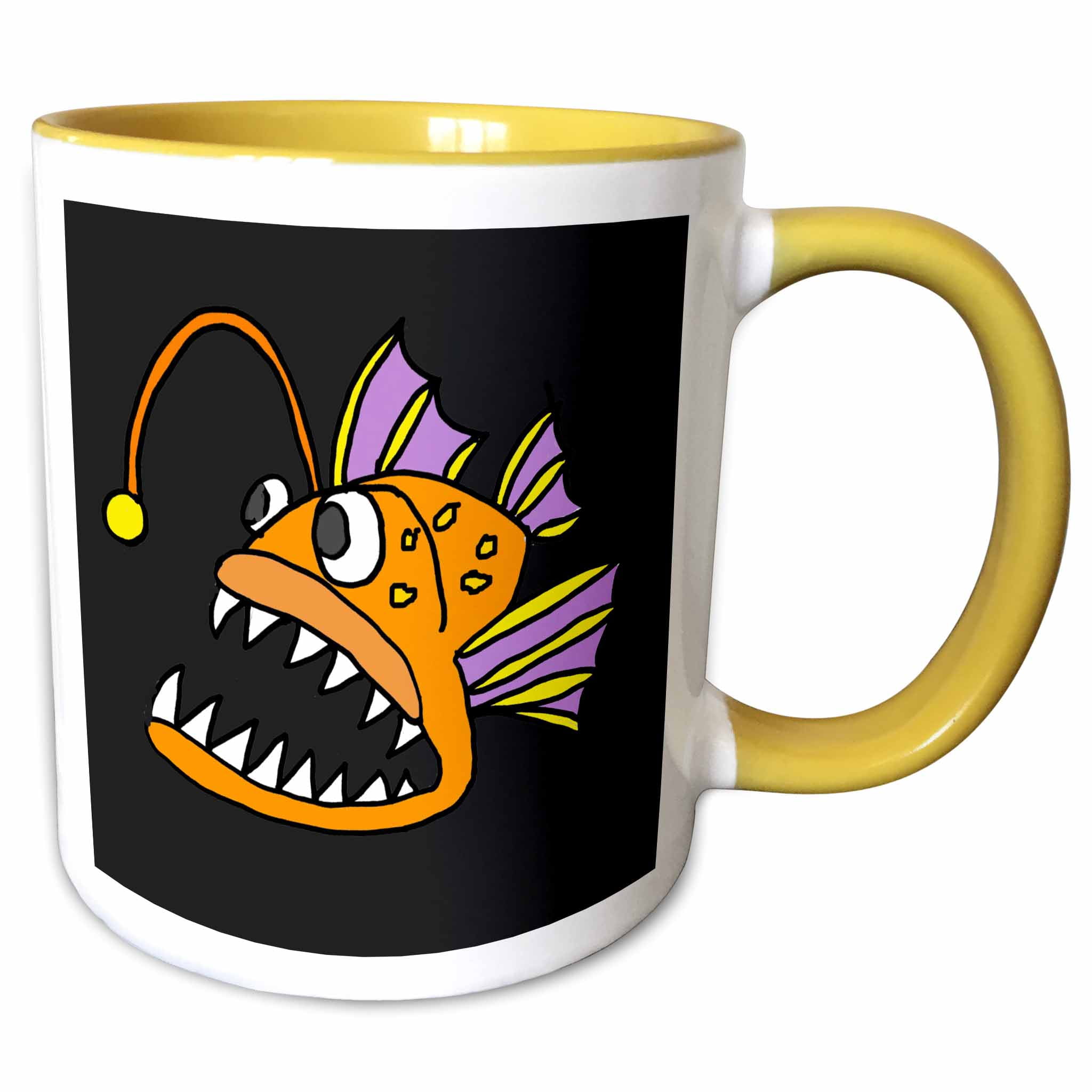 3drose, Cute Funny Anglerfish with Gaping Teeth Cartoon for Beach ...