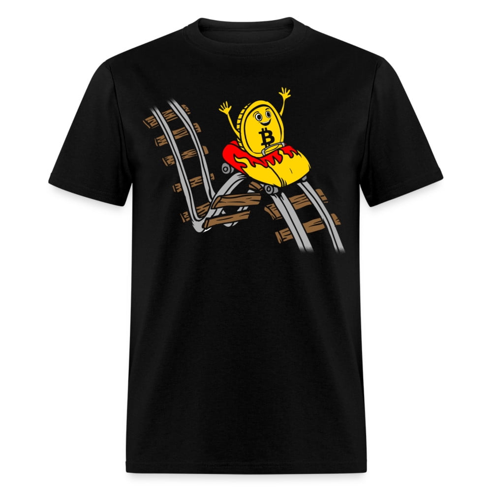 Cute Funny Bitcoin Roller Coaster ride shirt Crypto Hodl BTC T-Shirt ...