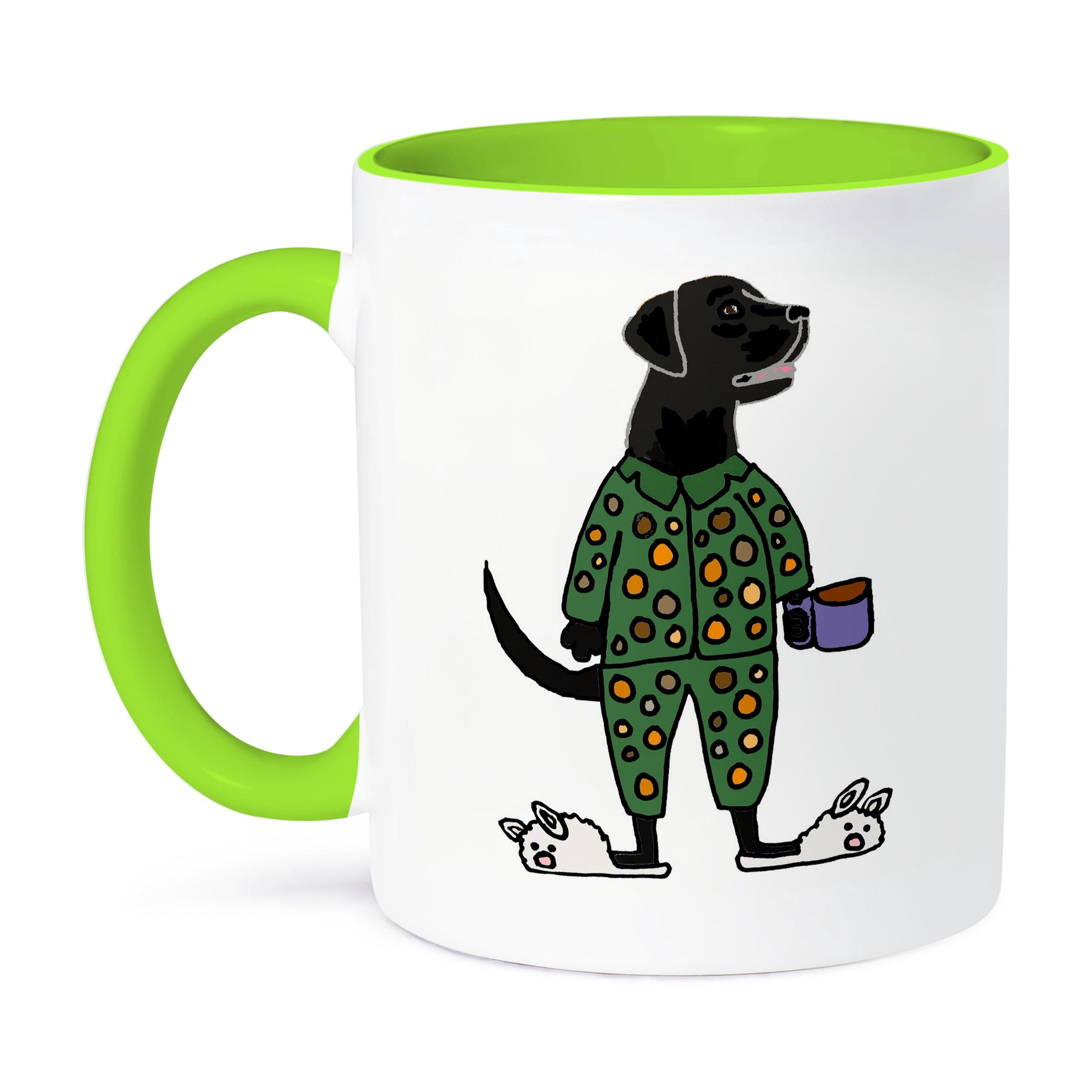 3dRose, Cute Funny Black Labrador Retriever Dog in Polka Dot Pajamas ...