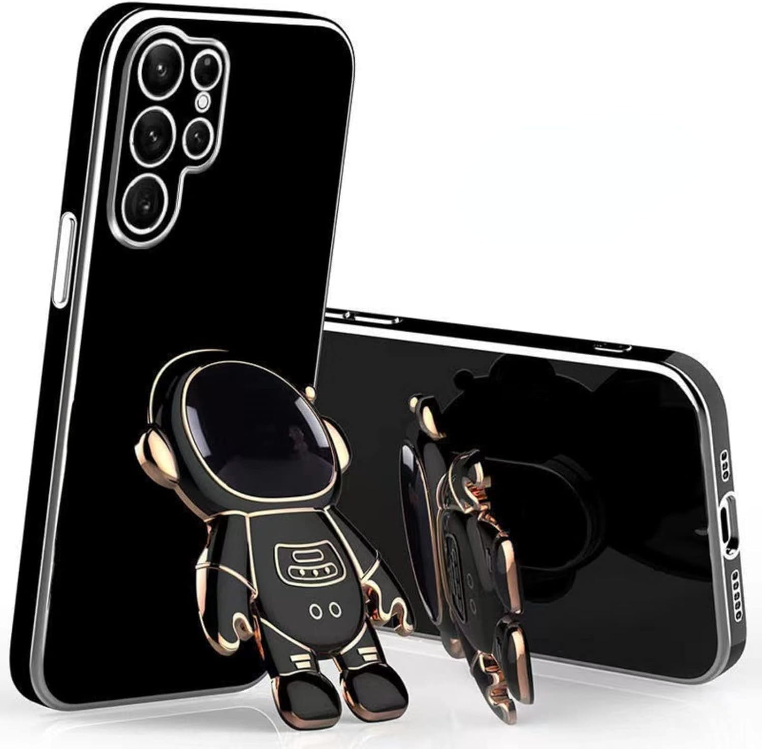 Cute Funny Cartoon Astronaut Phone Case with Creative Foldable Stand ...