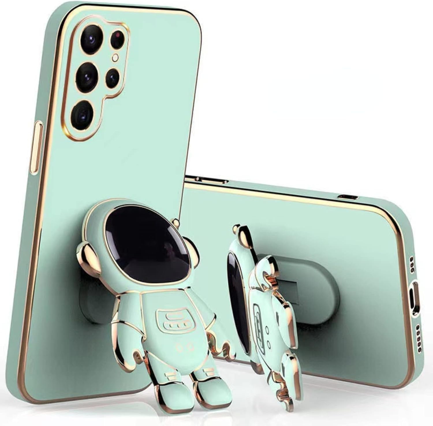 Cute Funny Cartoon Astronaut Phone Case with Creative Foldable Stand ...
