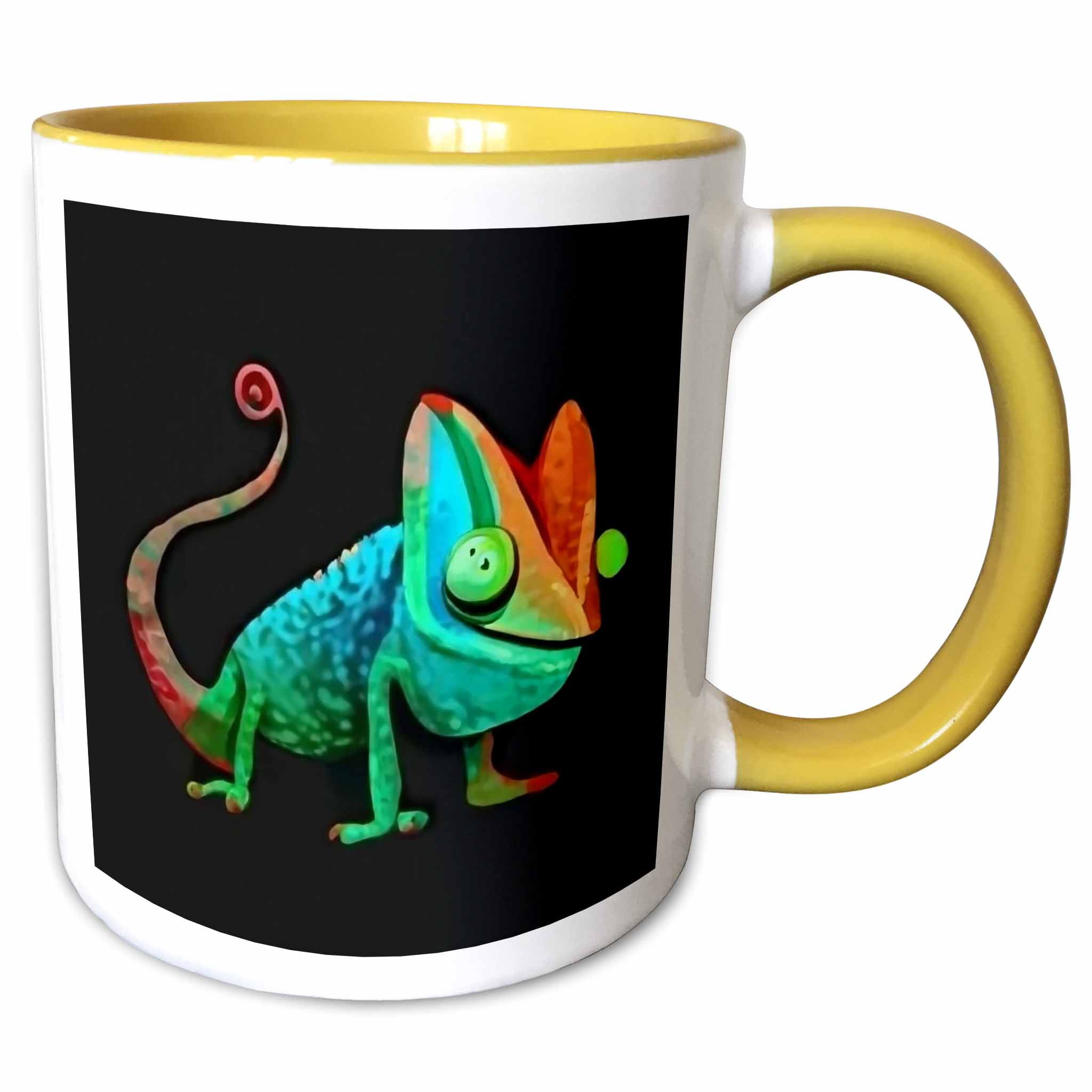 3drose, Cute Funny Cool Colorful Chameleon Lizard Cubism Art, 15oz Two ...