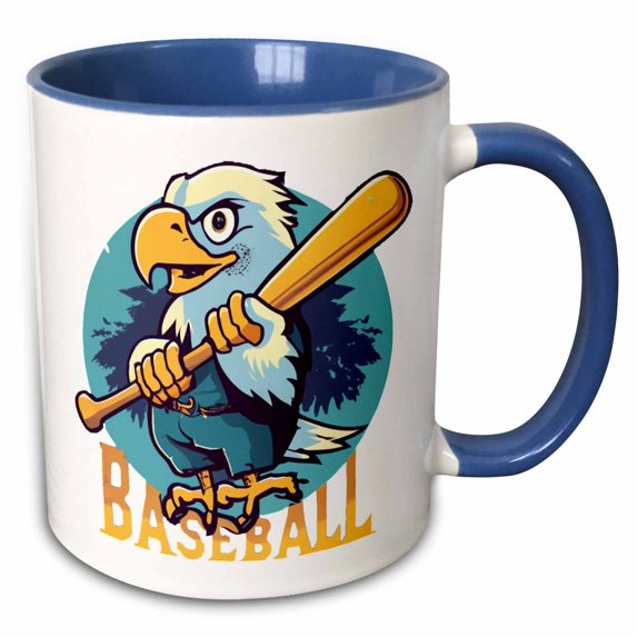 3drose, Cute Funny Eagle Bird Playing Baseball Sports Cubism Style ...