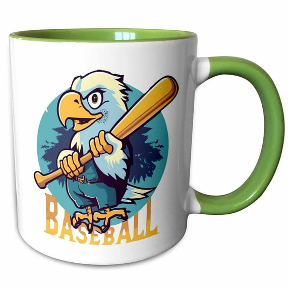 3drose, Cute Funny Eagle Bird Playing Baseball Sports Cubism Style ...