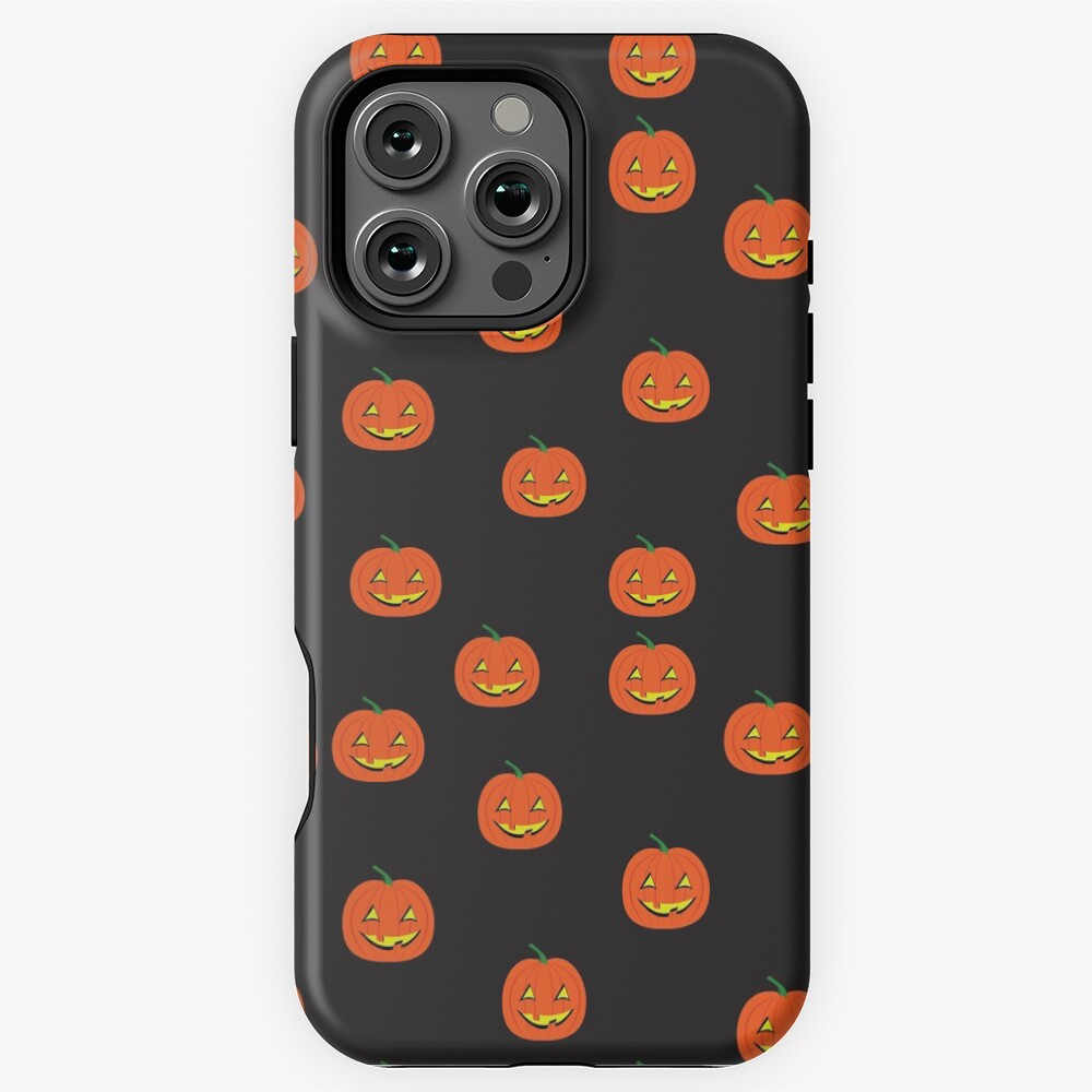 Cute Funny Halloween Fall Orange Scary Pumpkin Phone Case for iPhone 16 ...