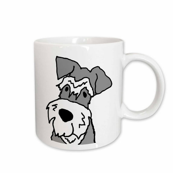 3drose, Cute Funny Miniature Schnauzer Puppy Dog Face Cartoon, 11oz Mug ...