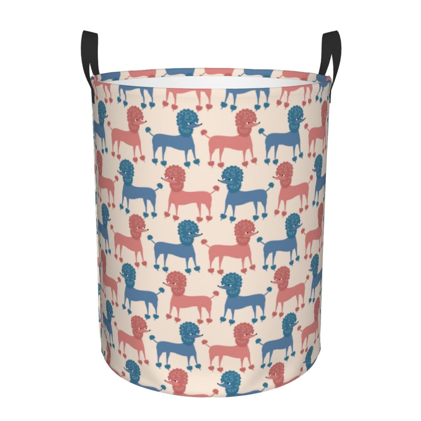 Cute Funny Poodle Dog Laundry Basket with Handles - Freestanding ...