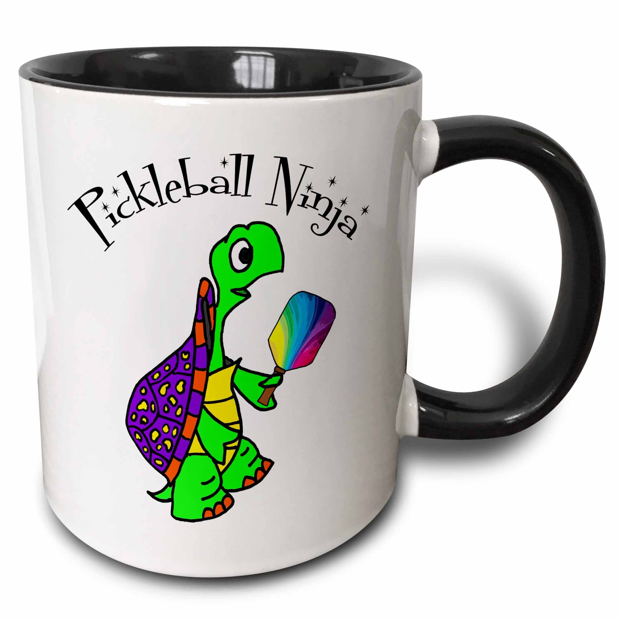 3drose, Cute Funny Turtle Playing Pickleball Ninja Sports Cartoon, 15oz ...