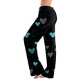 Cute Funny Valentine's Day Patterns Women's Pajamas Pants Wide Leg ...