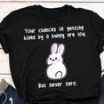Cute Funny White Cartoon Bunny T-Shirt Rabbit Lover Gift for Him Her ...