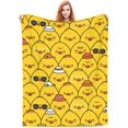 Cute Funny Yellow Ducks Blanket Throw Blanket Soft Fuzzy Travel Blanket ...