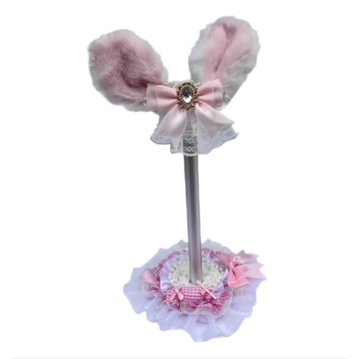 Cute Furry Angel Wing & Bunny Ear Headphone Stand, Kawaii Desktop ...