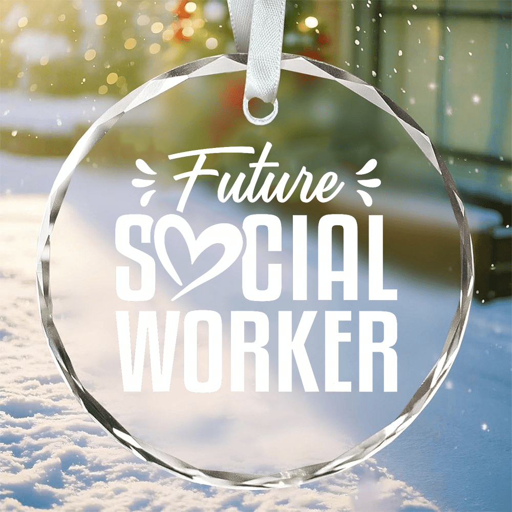 Cute Future Social Worker Heart Ornament Home Decoration, Crystal Glass ...