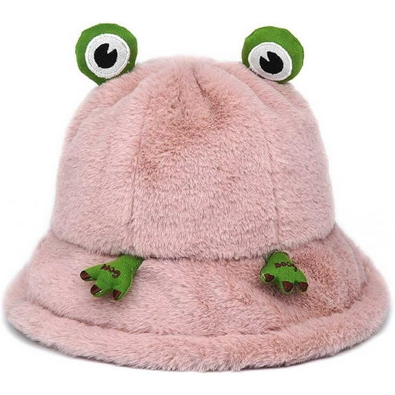Cute Fuzzy Bucket Hat for Women Crochet Bucket Hat Winter Warm Plush ...