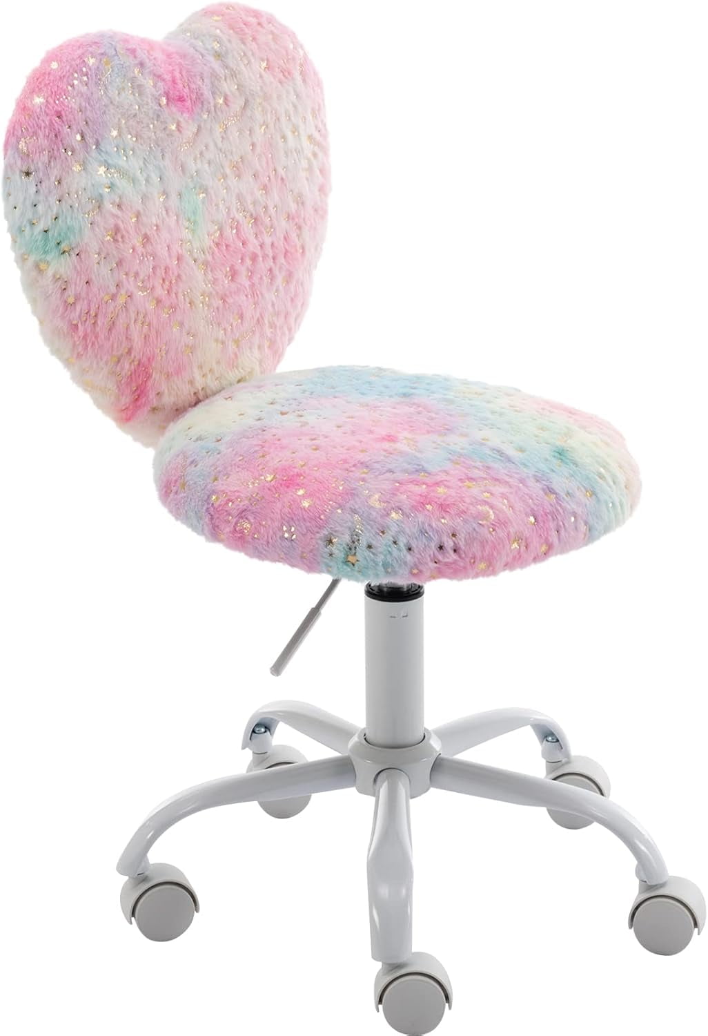 Cute Fuzzy Kids Chair for Teenage Girls Rolling Study Desk Student ...