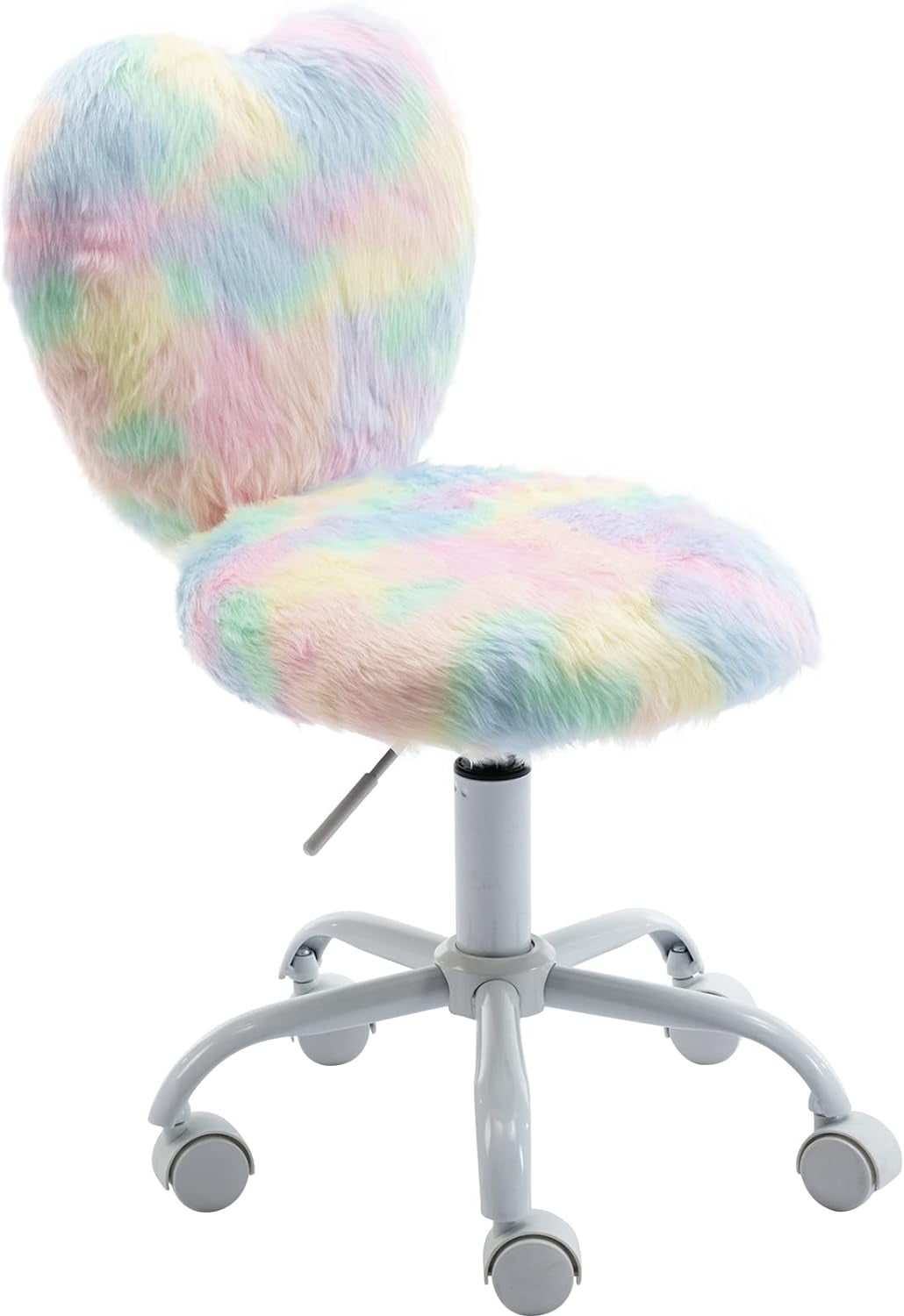 Cute Fuzzy Kids Chair for Teenage Girls Rolling Study Desk Student ...