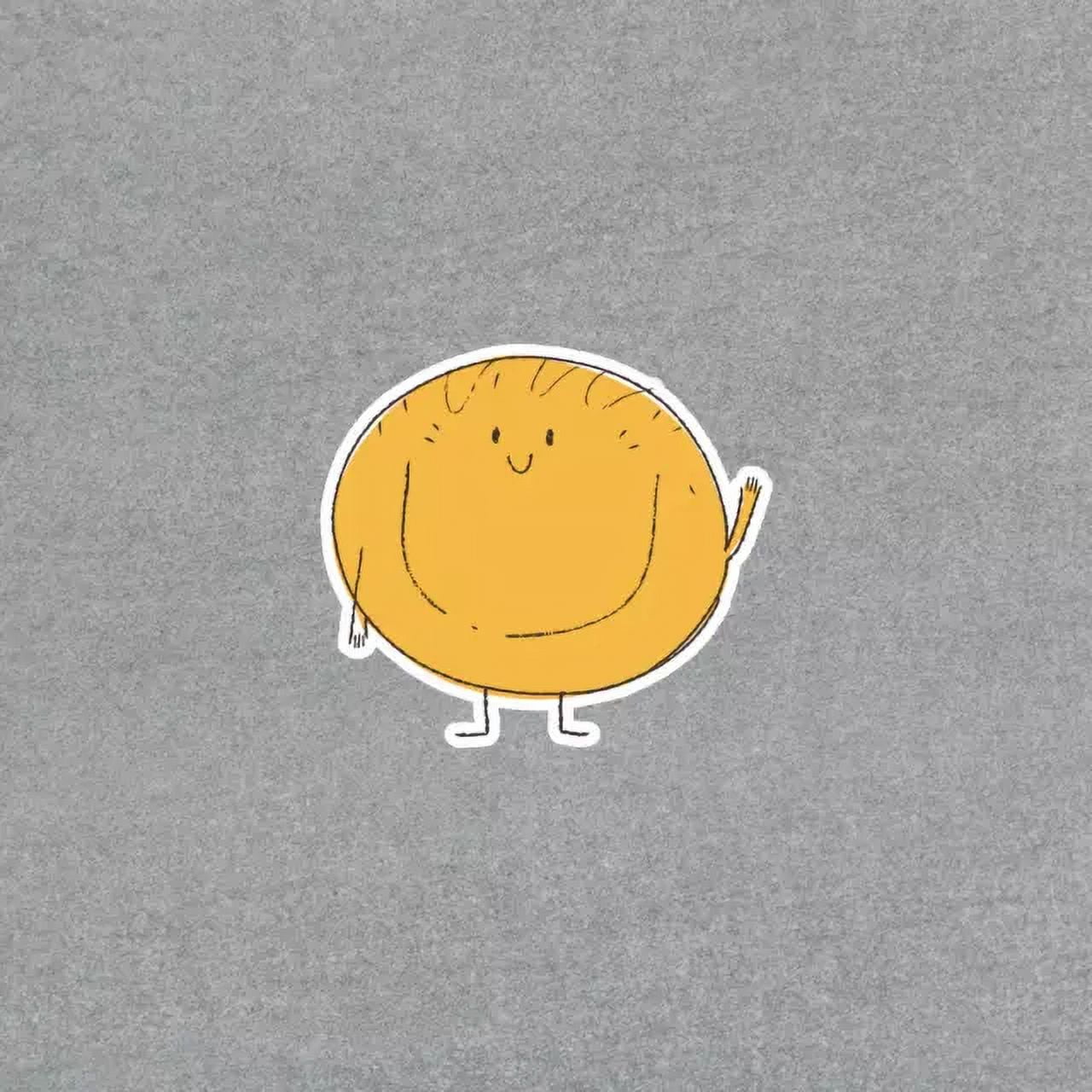Cute Fuzzy Yellow Smiley Face Sticker - Fun Cartoon Character ...