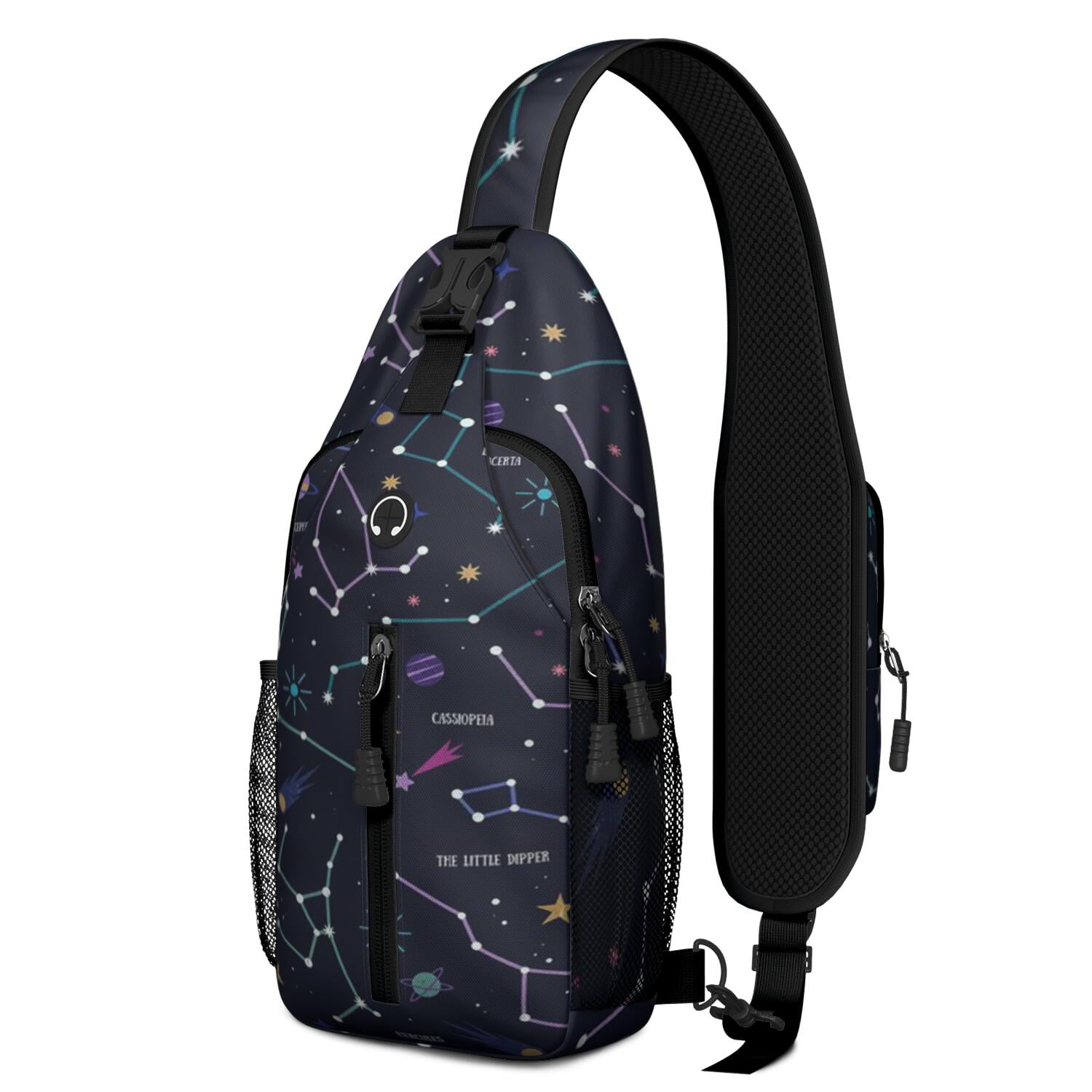 Cute Galaxy Astronaut Sling Backpack, Space Travel Moon Star Crossbody ...