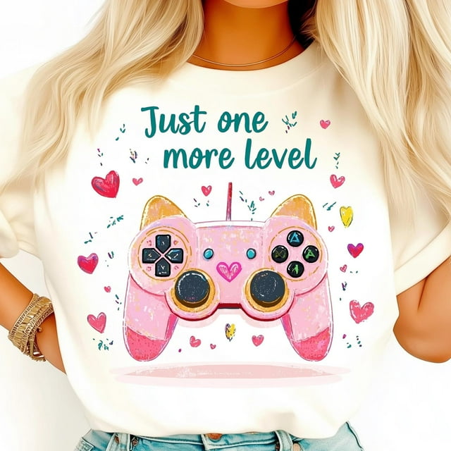 Cute Gamer Shirt, Kawaii Game Controller Shirt, Just One More Level ...