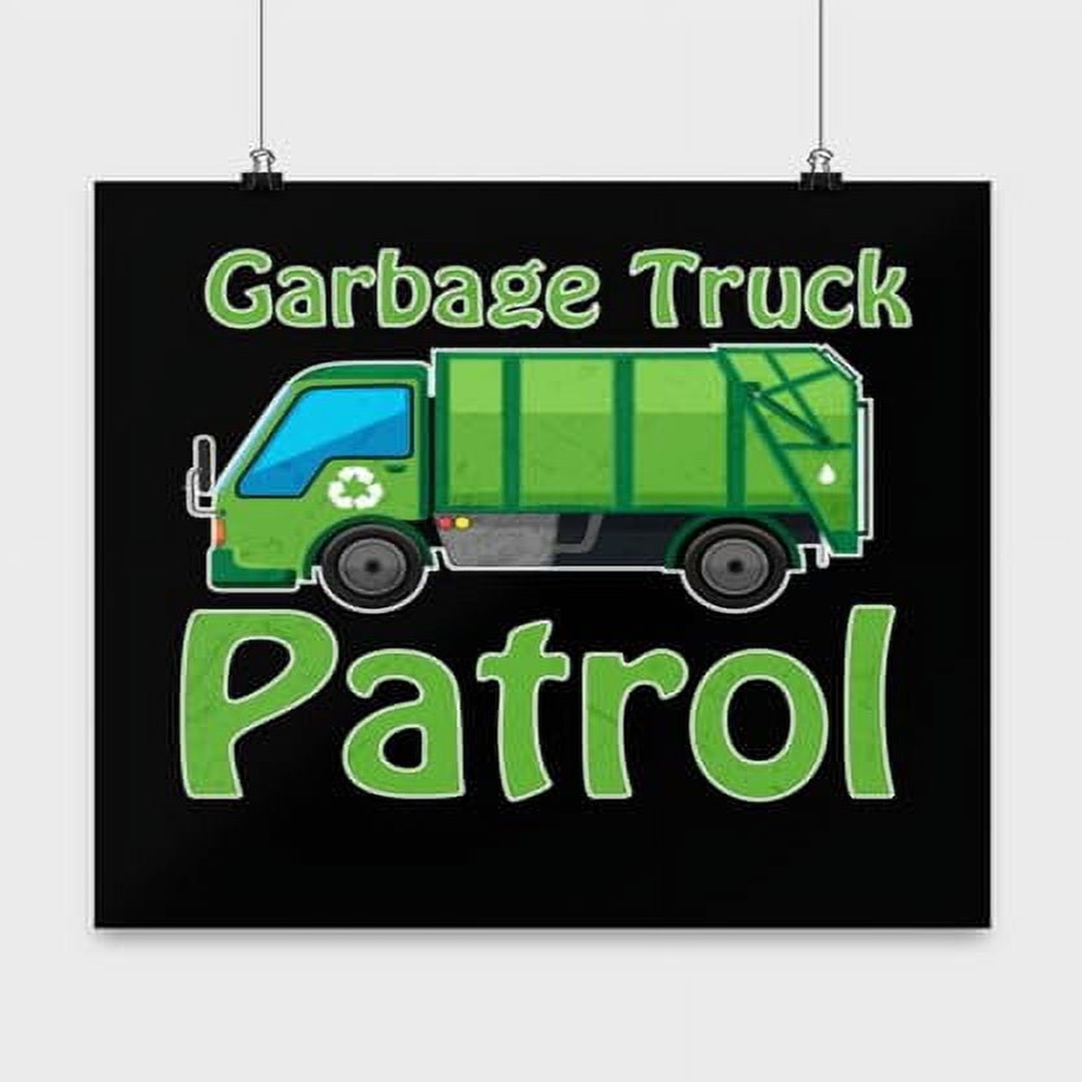 Cute Garbage Truck Patrol Art - Kids Room Decor - 13x13 Poster Print ...