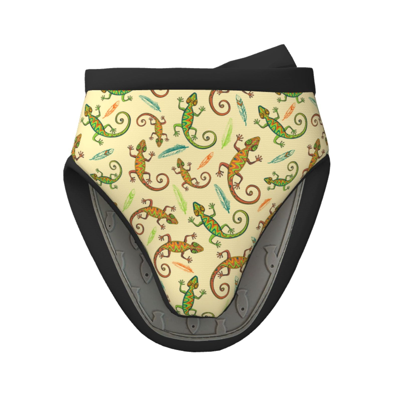 Cute Gecko Lizard Feathers Oven Mitts Heat Resistant, Soft Lining ...