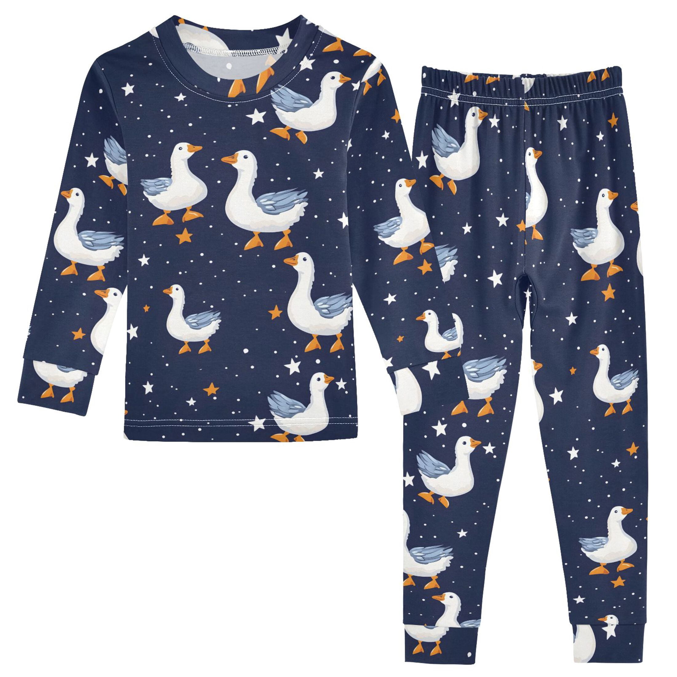 Cute Geese Star Pattern Cotton Pajamas 2 Piece Set Sleepwear Soft and ...