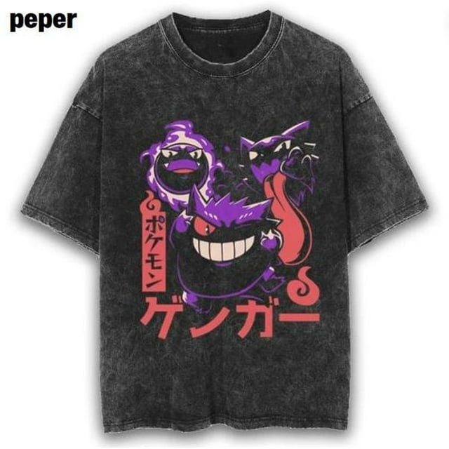 Cute Gengar Trio Vintage T-Shirt – Anime Pokémon Fan Tee|Gengar Vintage ...