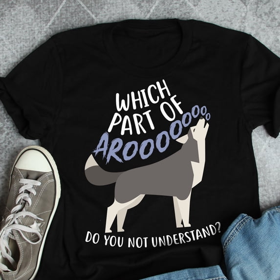 Cute Geometric Howling Wolf T-Shirt for Dog Lovers - Funny Husky ...