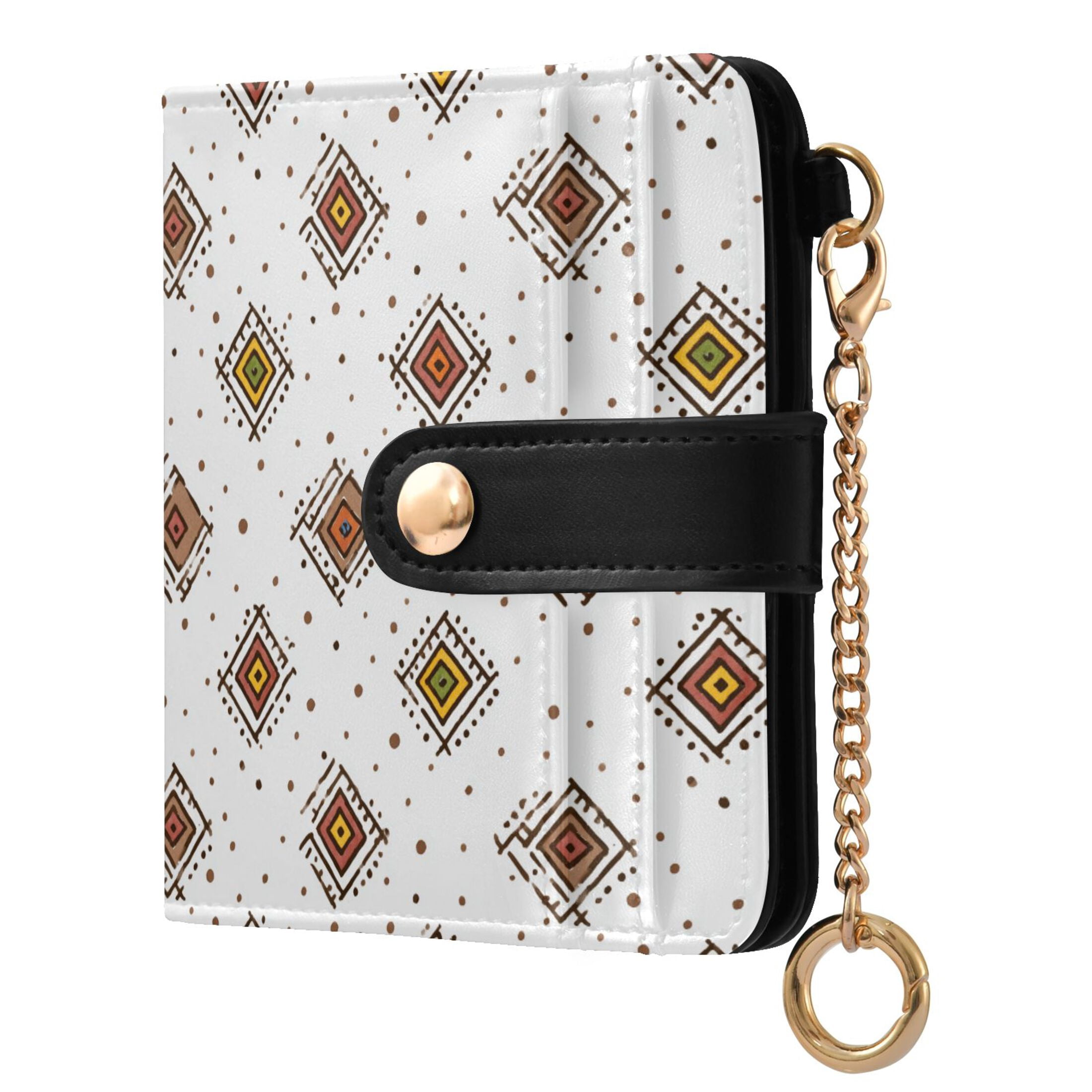 Cute Geometric Patterns Small Wallet for Women RFID Blocking Bifold PU ...