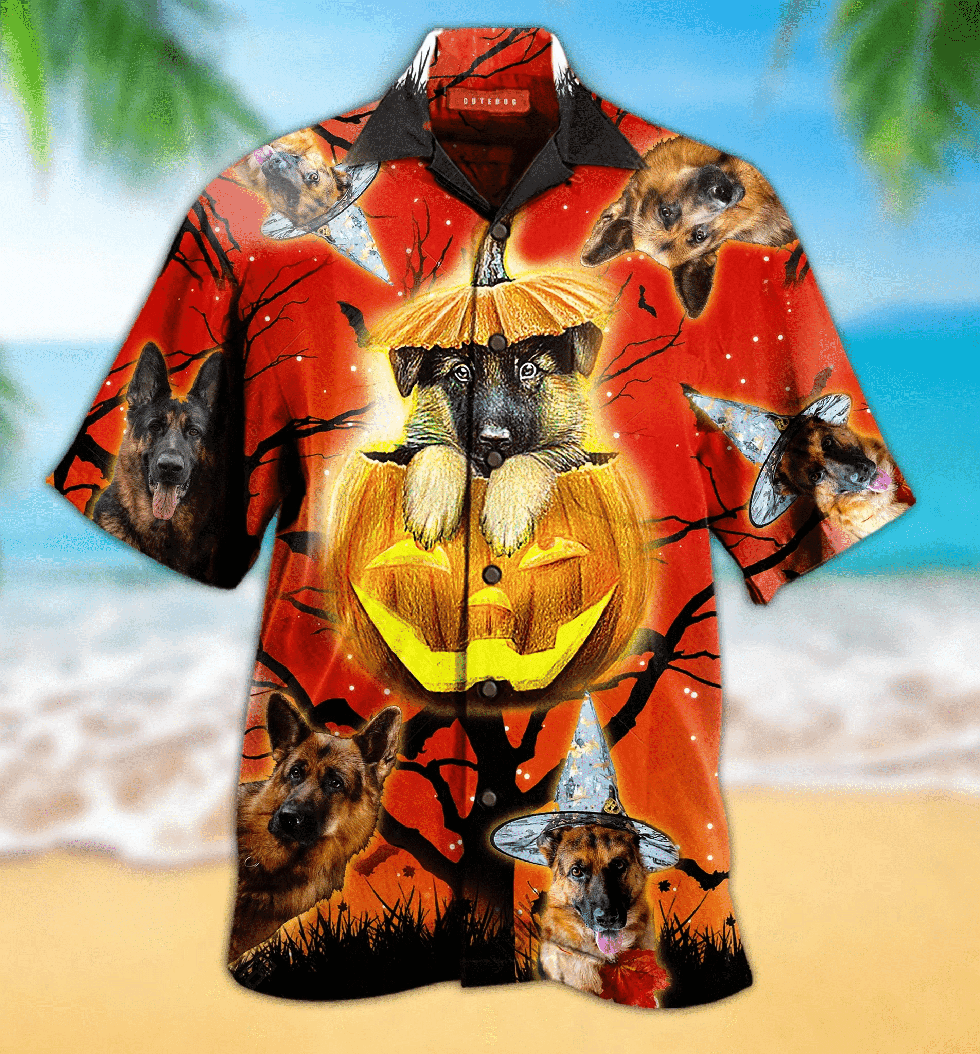 Cute German Shepherd Dog Hawaiian Shirt - Walmart.com