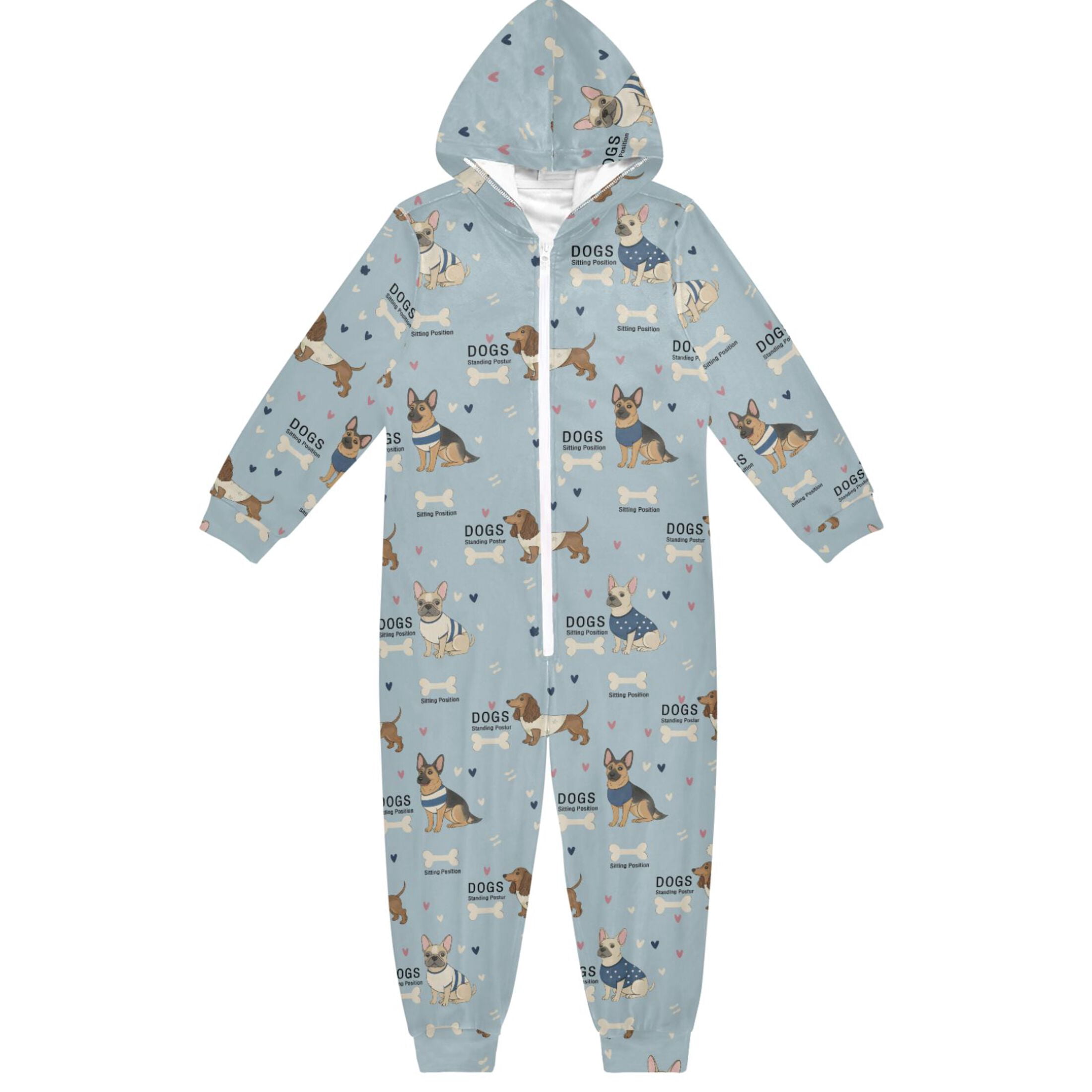 Cute German Shepherd Pattern One Piece Pajamas Soft Jumpsuit Cozy Sleep ...