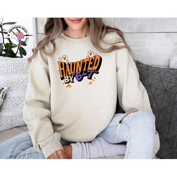 Cute Ghost 6 7 Sweatshirt, Haunted by Six Seven Sweater, Viral Gen Z Shirt All Size S-5Xl ...