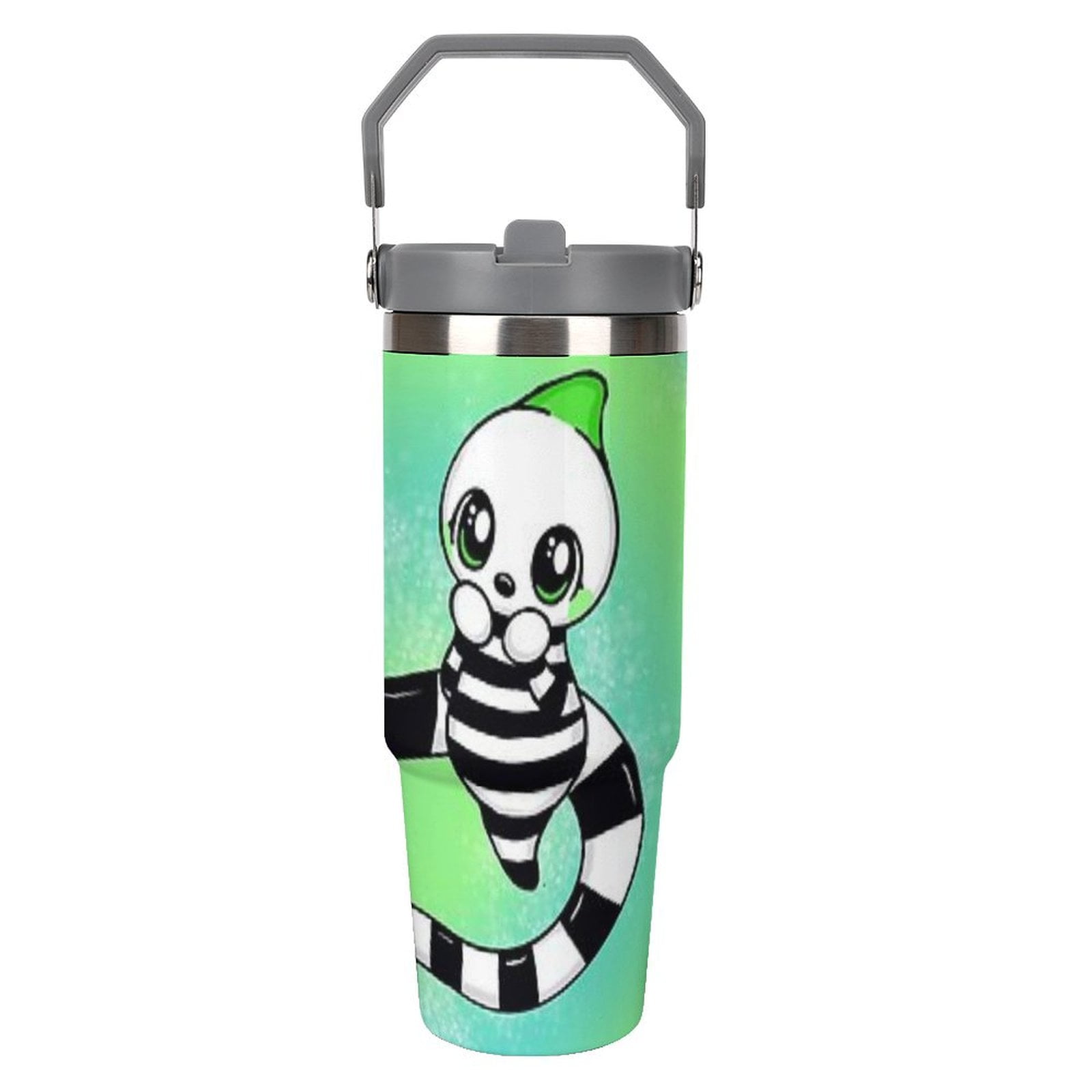 Cute Ghost And Sandworm Beetlejuice Tumbler with Straw 30oz Flip Straw ...