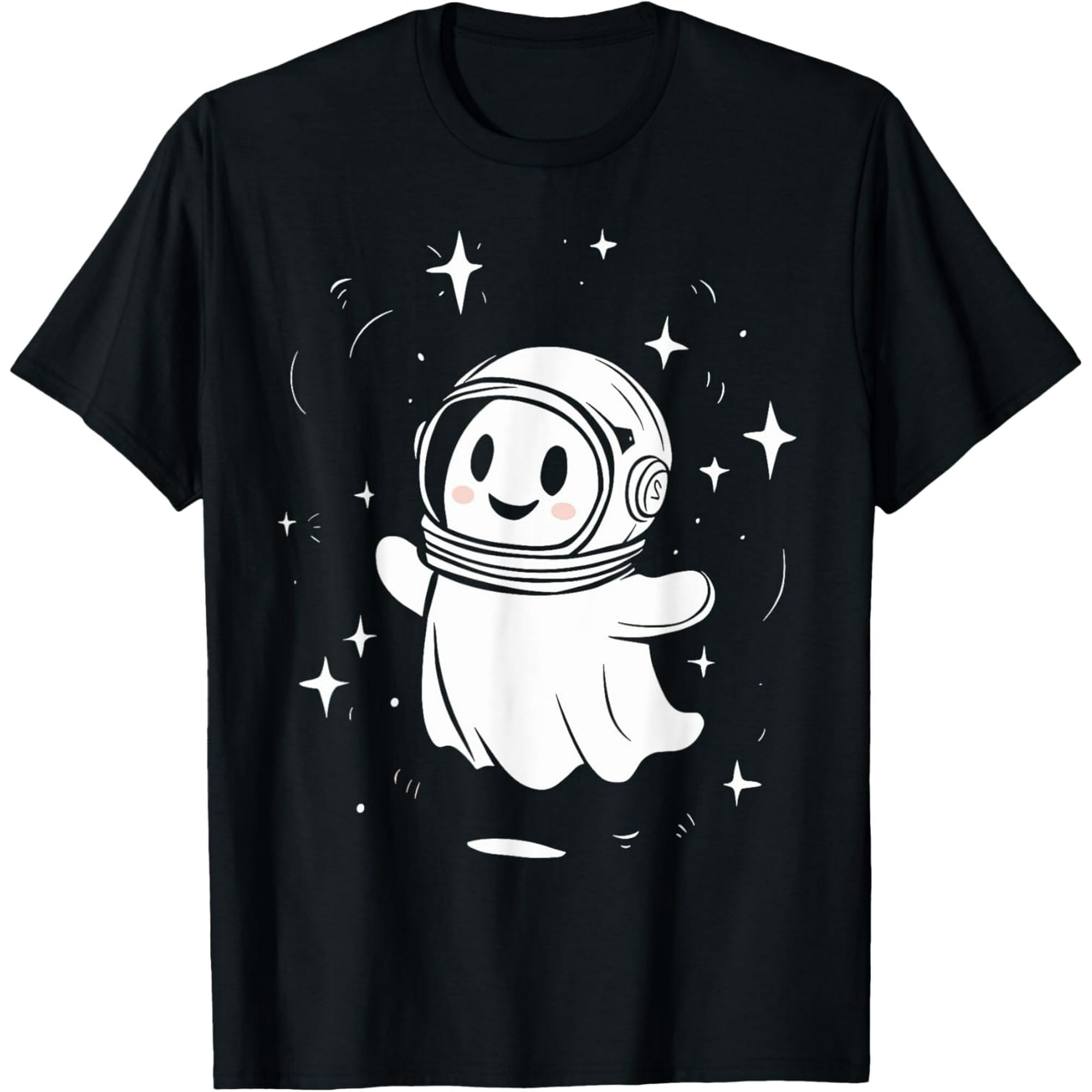 Cute Ghost Astronaut Space Lovers Spooky Halloween Stars T-Shirt ...