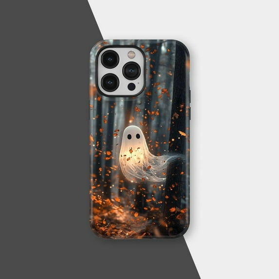 Cute Ghost Autumn Leaves Phone Case Fall Aesthetic iPhone 11–17 Pro Max ...
