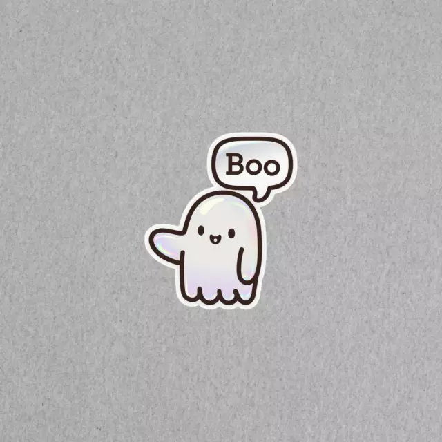Cute Ghost Boo Sticker Kawaii Spooky Decal For Halloweenphone Decal ...