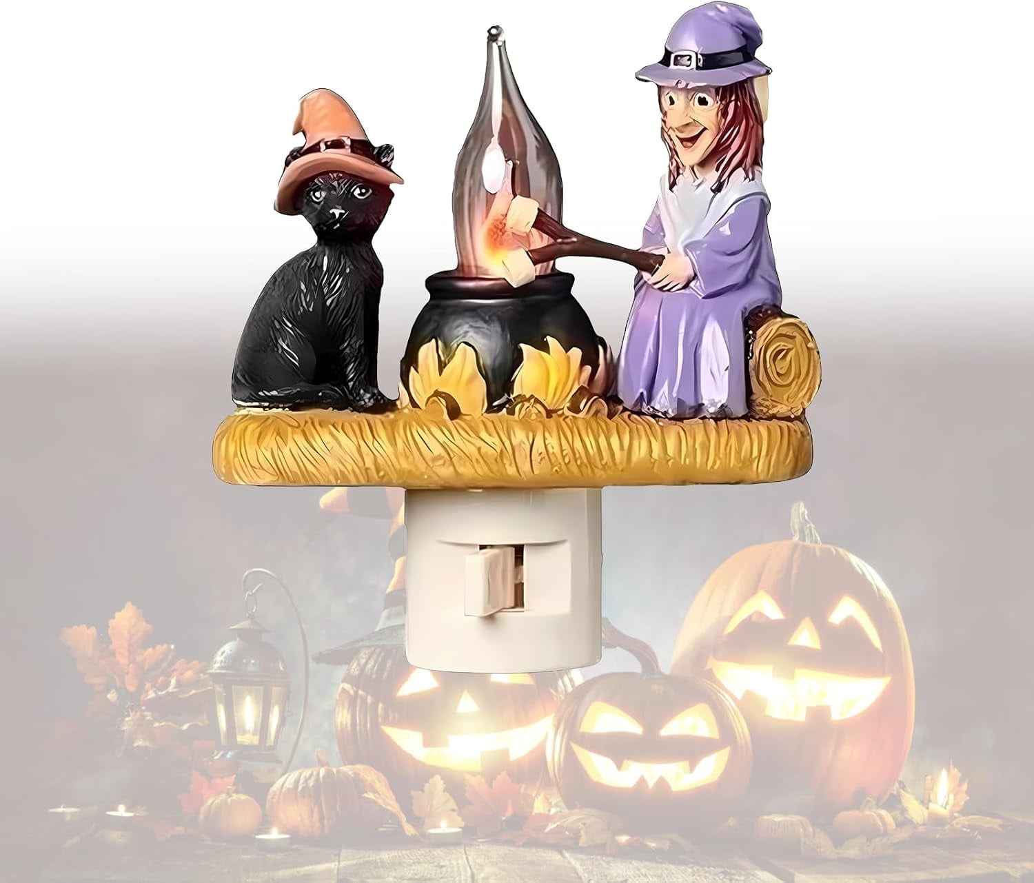 Cute Ghost Campfire Flickering Nightlight,3D Spooky Fire Marshmallows ...