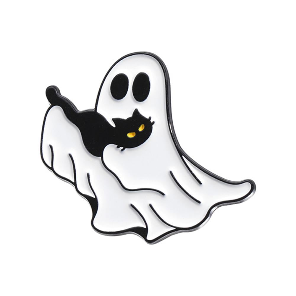 Cute Ghost Cat Enamel Pins Set Halloween Lapel Backpack I1N5 - Walmart.com